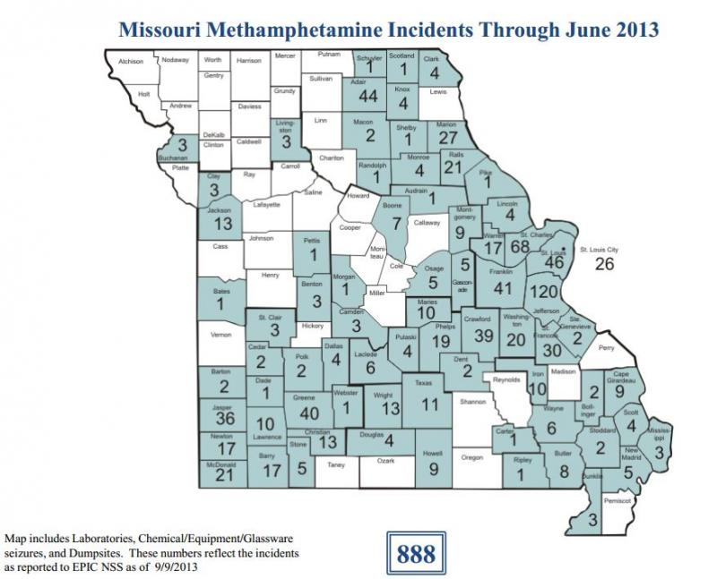 Mapped: How Many Meth Incidents Has Your Missouri County Reported This ...