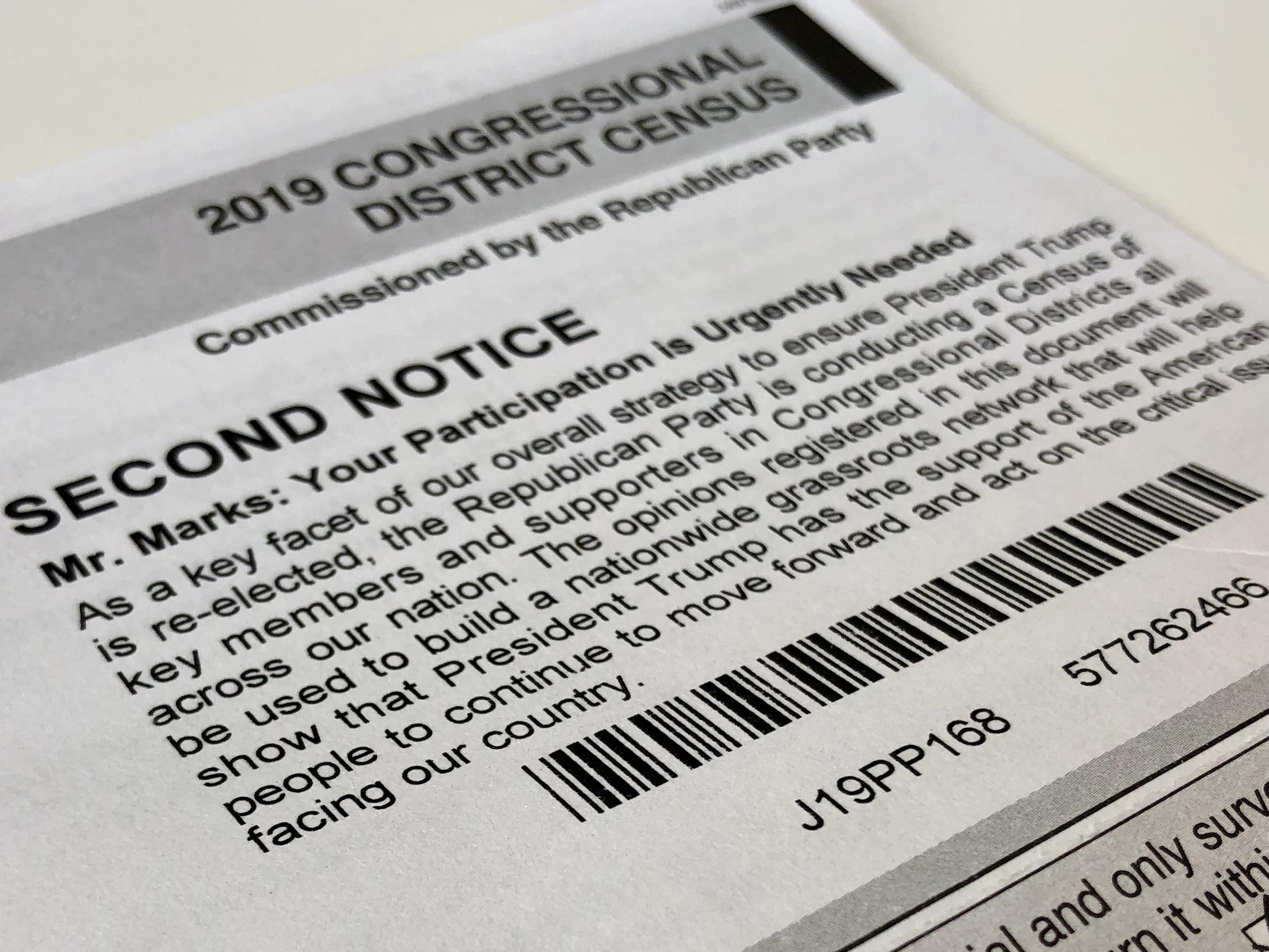 The RNC s Political Mailer Looks A Lot Like A Census Form And It s 