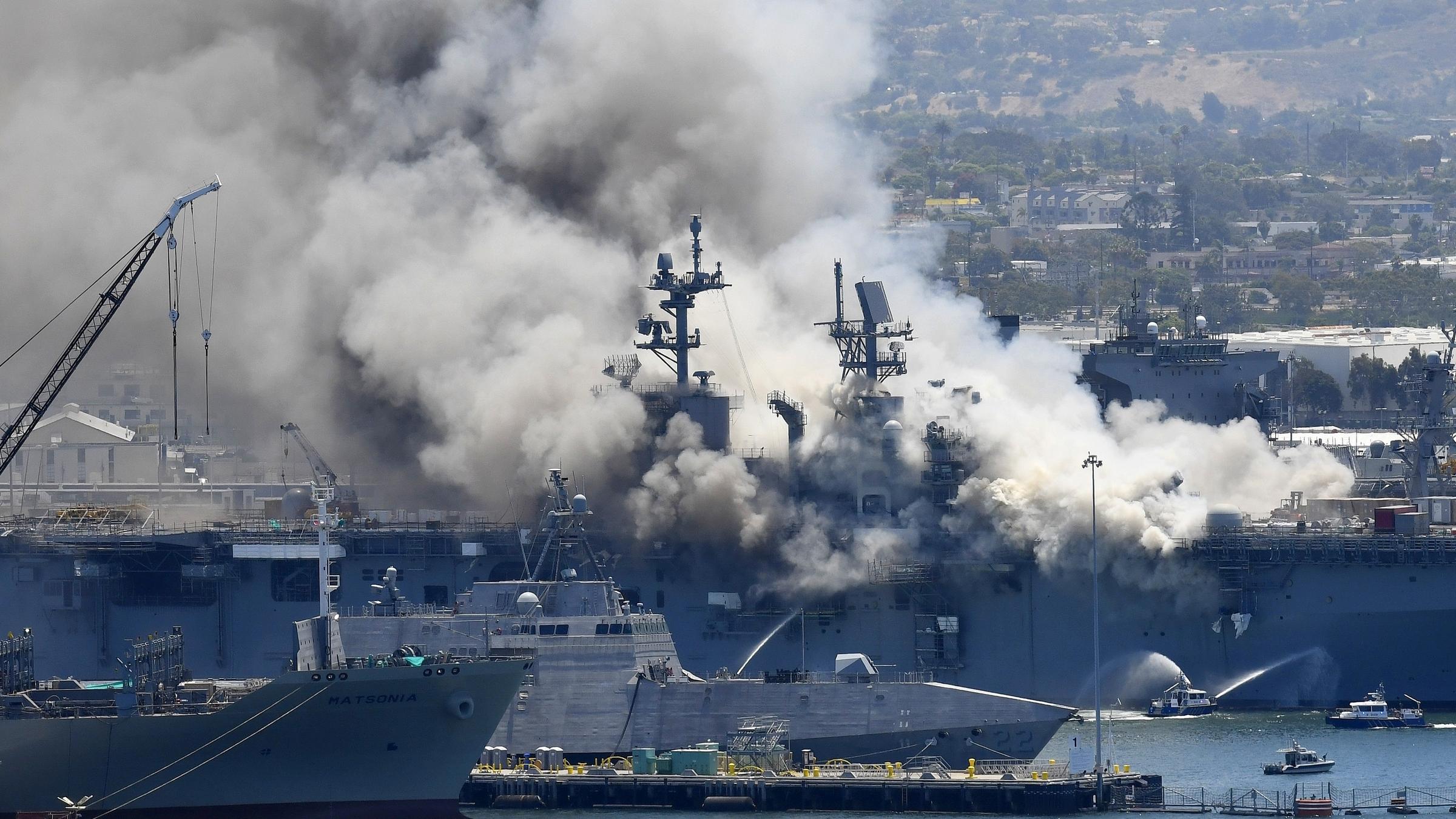 Navy Investigating Whether Fire Aboard USS Bonhomme Richard Was Arson ...